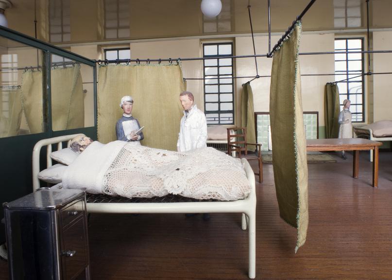 Section of miniature hospital, adult and children's wards | Science ...