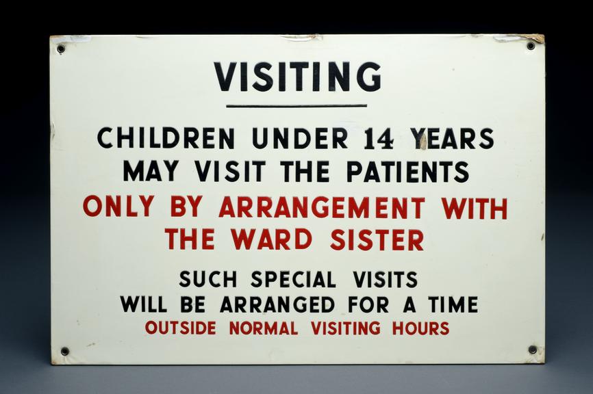 Hospital ward sign, England, 1948-1970 | Science Museum Group Collection