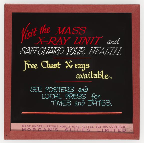 Box containing seven glass projection slides promoting mass miniature ...