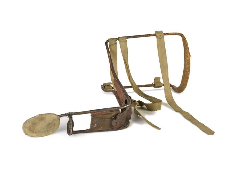 Leather and canvas arm splint worn by a child with polio | Science ...