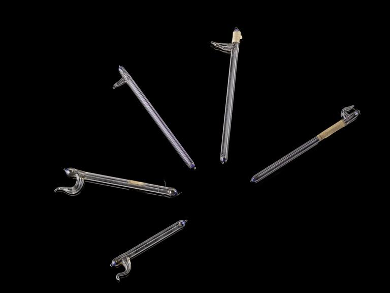 Six vacuum tubes used in work with radium emanation | Science Museum ...