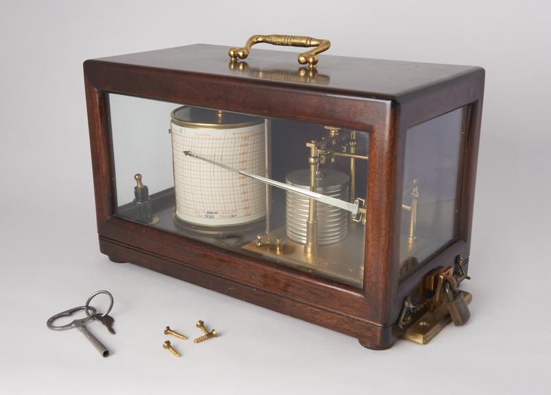 Marine barograph in mahogany and glass case | Science Museum Group ...