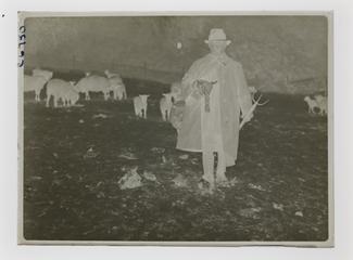 Farmer carrying lamb | Science Museum Group Collection