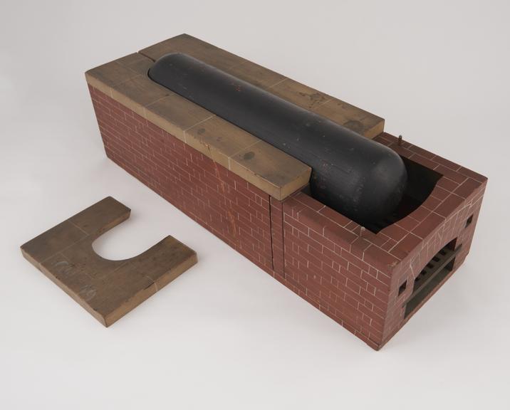Model of steam boiler set in brickwork | Science Museum Group Collection