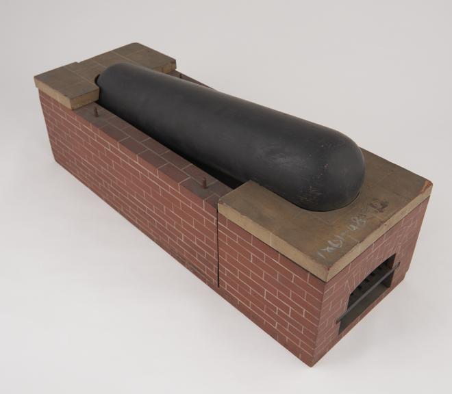 Model of steam boiler set in brickwork | Science Museum Group Collection