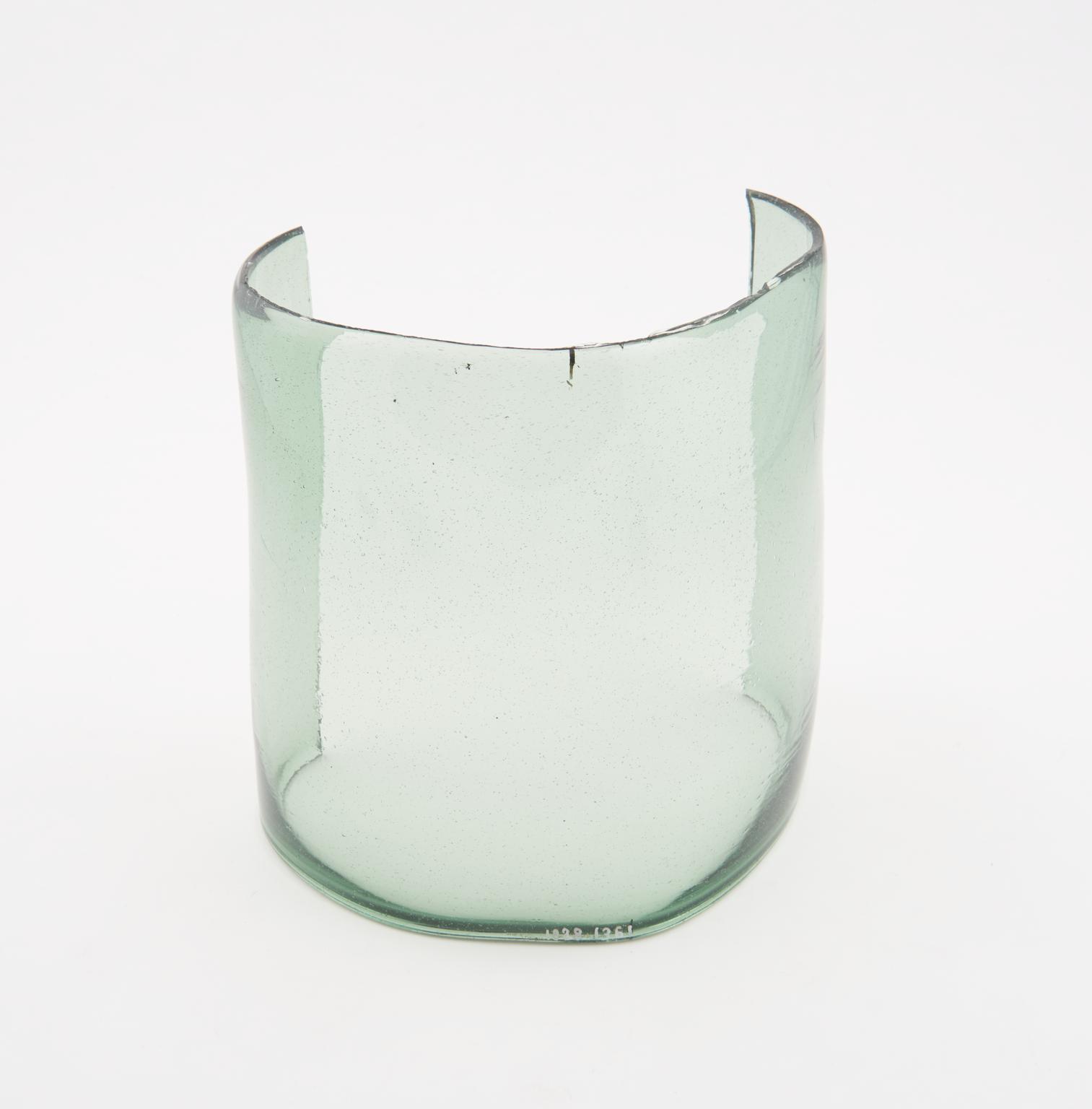 Models showing stages in manufacture of sheet glass by the cylinder ...