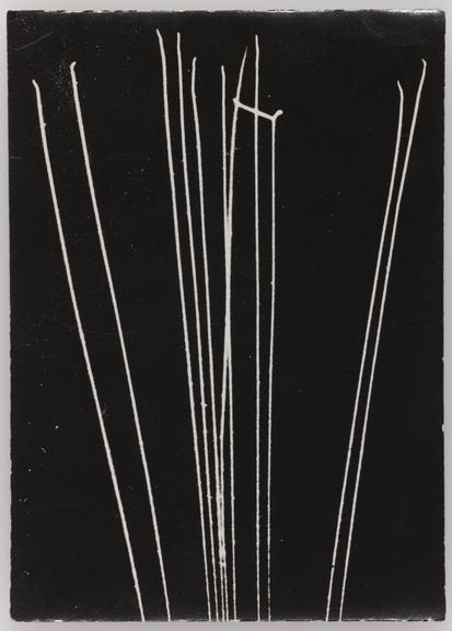 Black and white photographic print, showing the straggling of ranges of ...