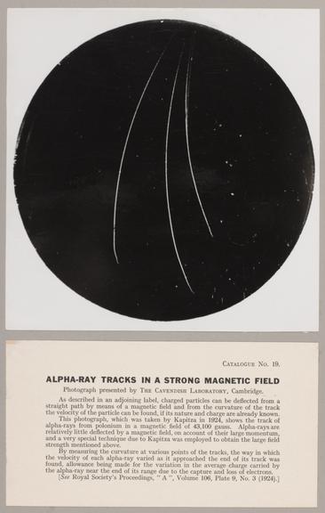 Alpha-ray tracks in a strong magnetic field | Science Museum Group ...