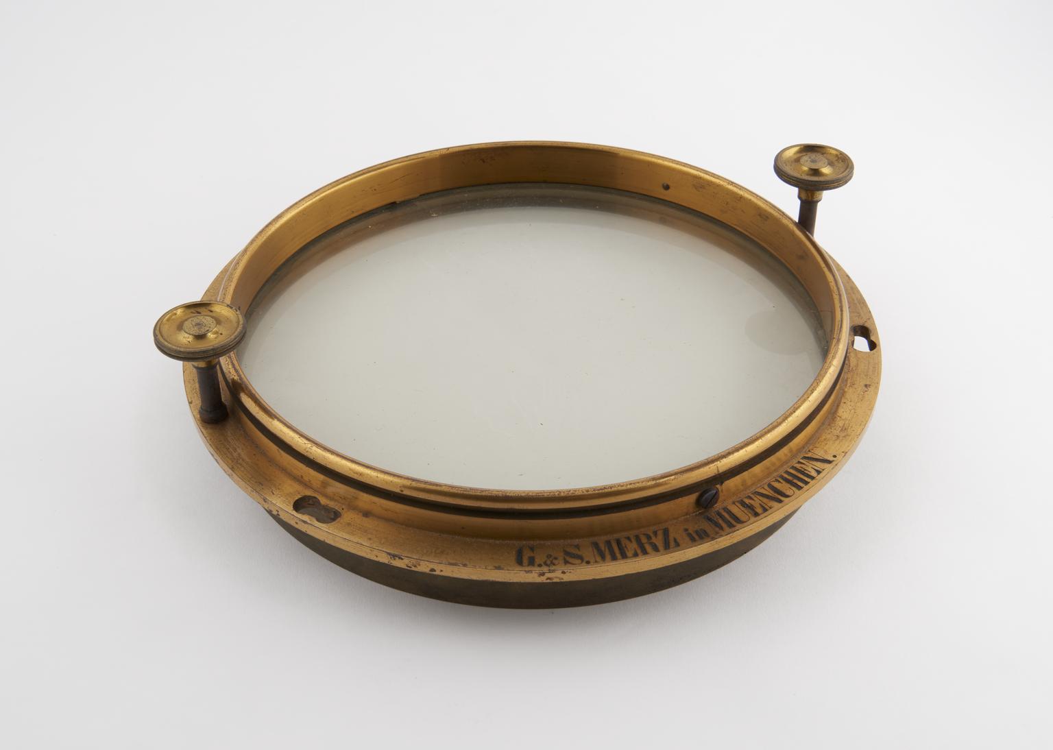 Astronomical object glass lens of 10-inch diameter by G. & S. Merz ...
