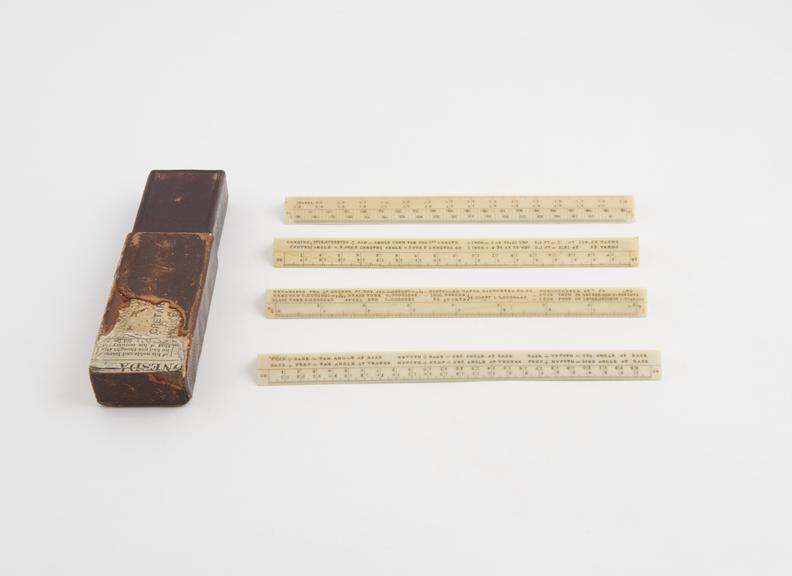 Set of four ivory triangular rules in cardboard case | Science Museum ...