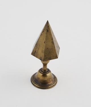 Six-sided solid brass pyramid on hollow pillar stand | Science Museum ...