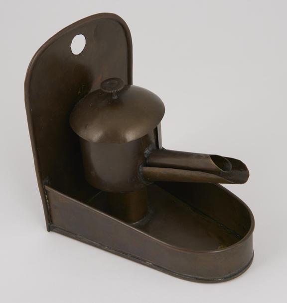 Brass standard drip case spout type lamp and lid | Science Museum Group ...