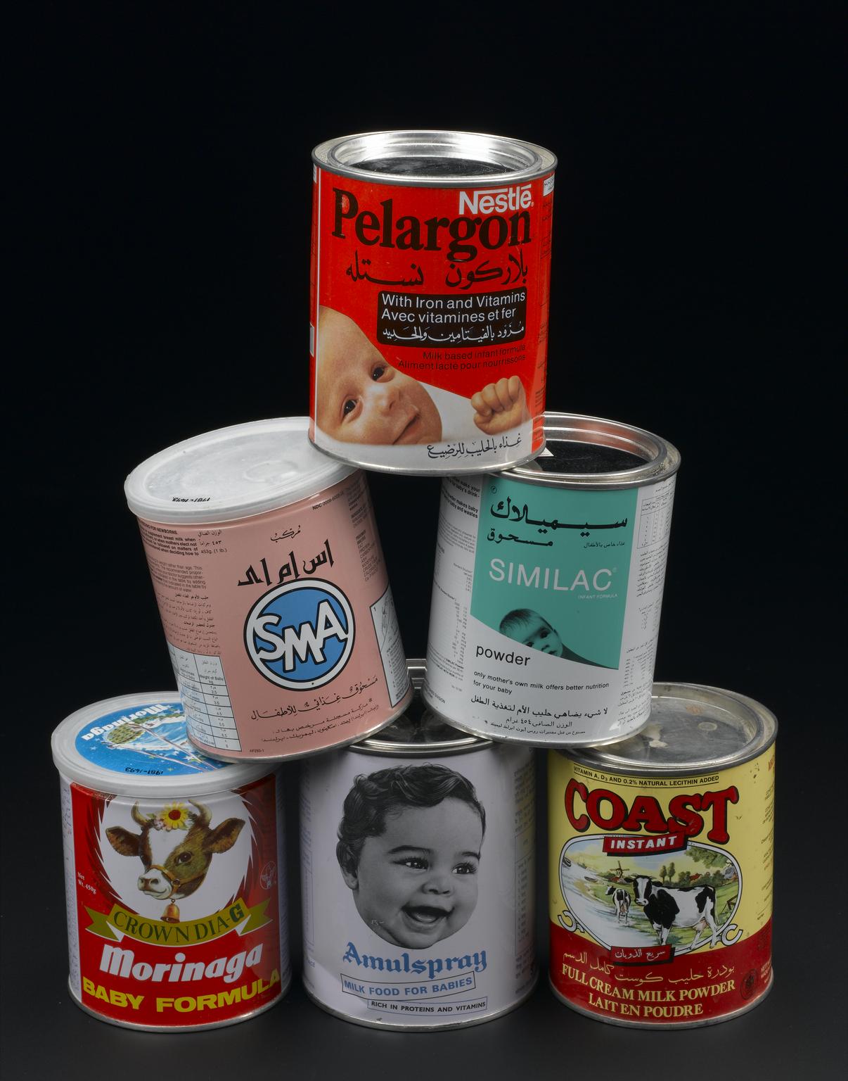 Tin of 'Pelargon' infant milk powder, by Nestlé, Netherlands, 1980 ...