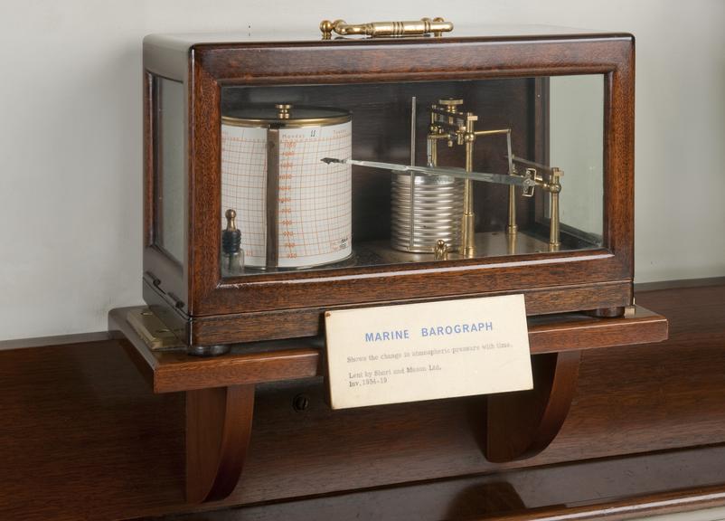 Marine barograph in mahogany and glass case | Science Museum Group ...