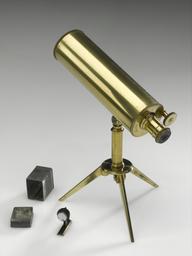Gregorian reflecting telescope of 2 1/2 inch aperture, with stand ...