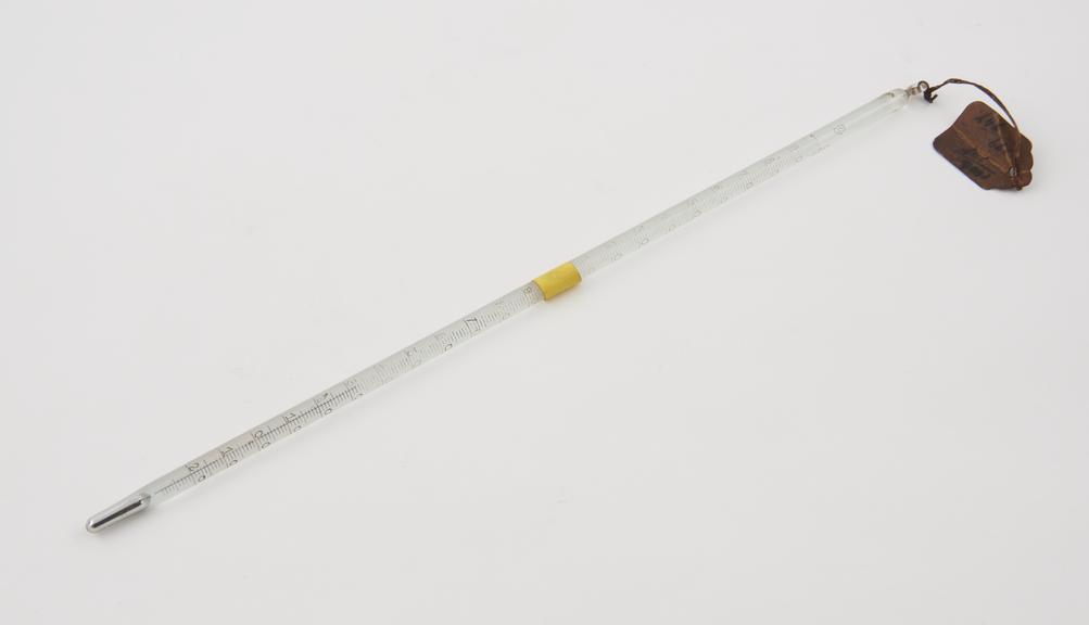Thermometer, mercury, -20° to 200°C in 10x1° increments with clear ...