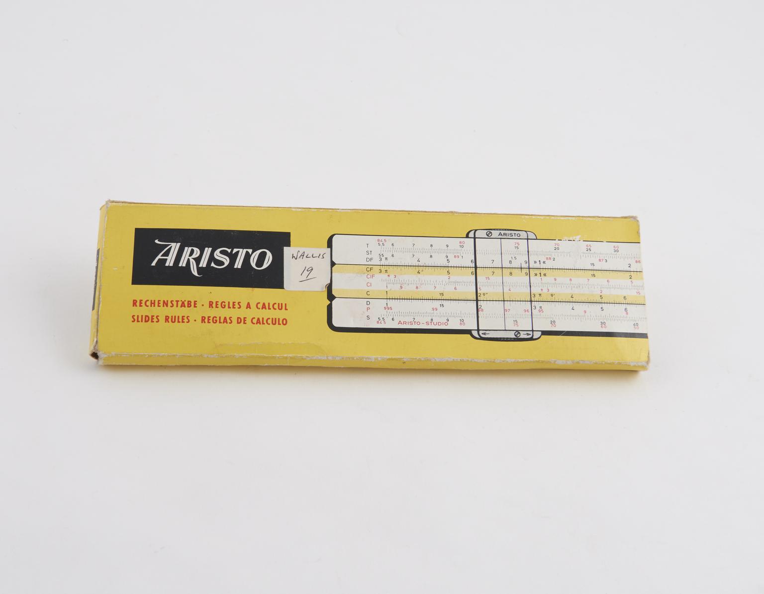 Slide rule in white plastic with cursor | Science Museum Group Collection