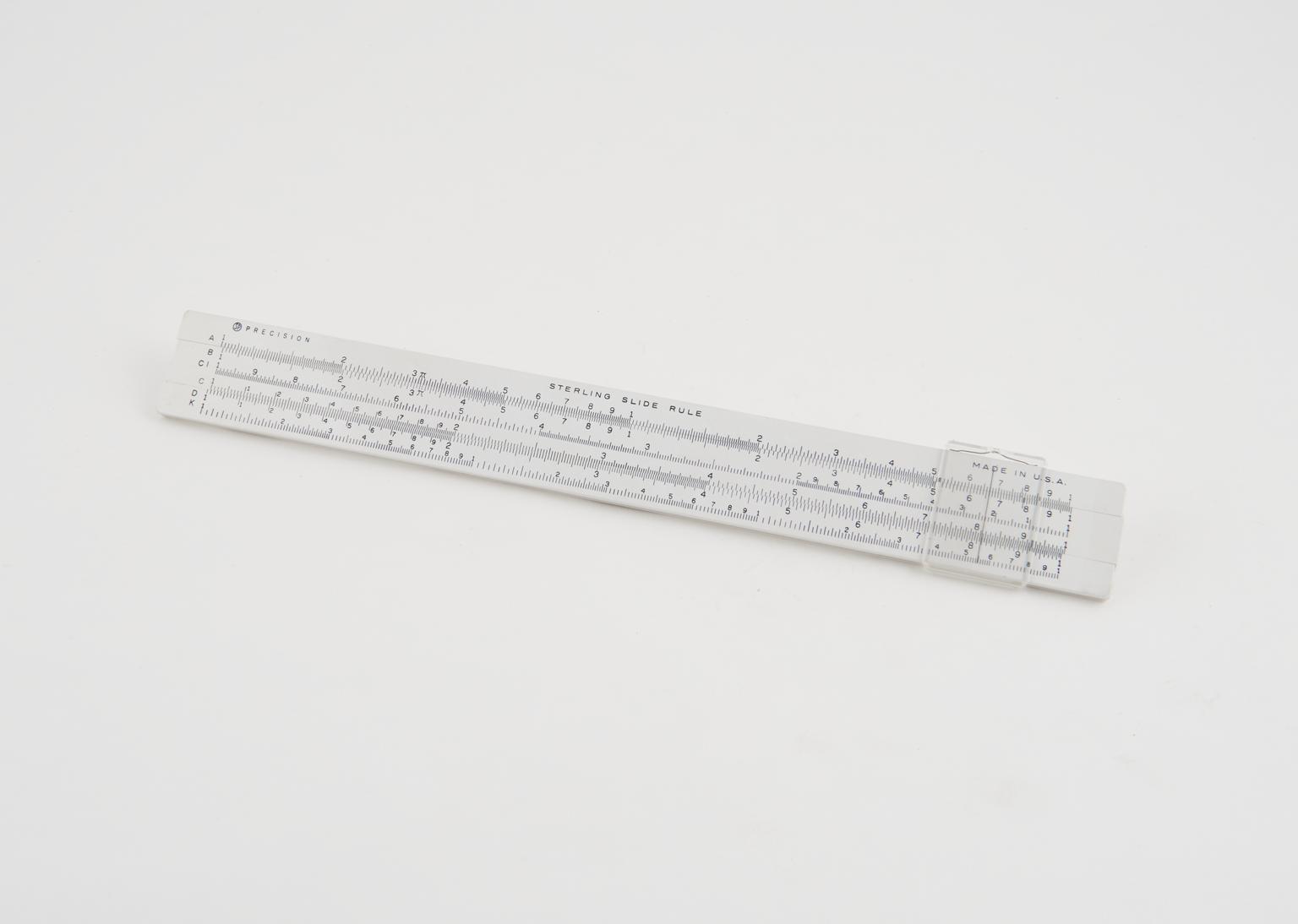 10-Inch slide rule with sprung cursor by Sterling Plastics Company ...