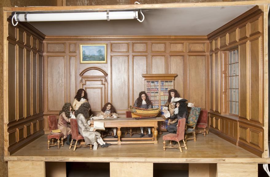 Model of the British Admiralty Boardroom, showing the Navy Board's ...