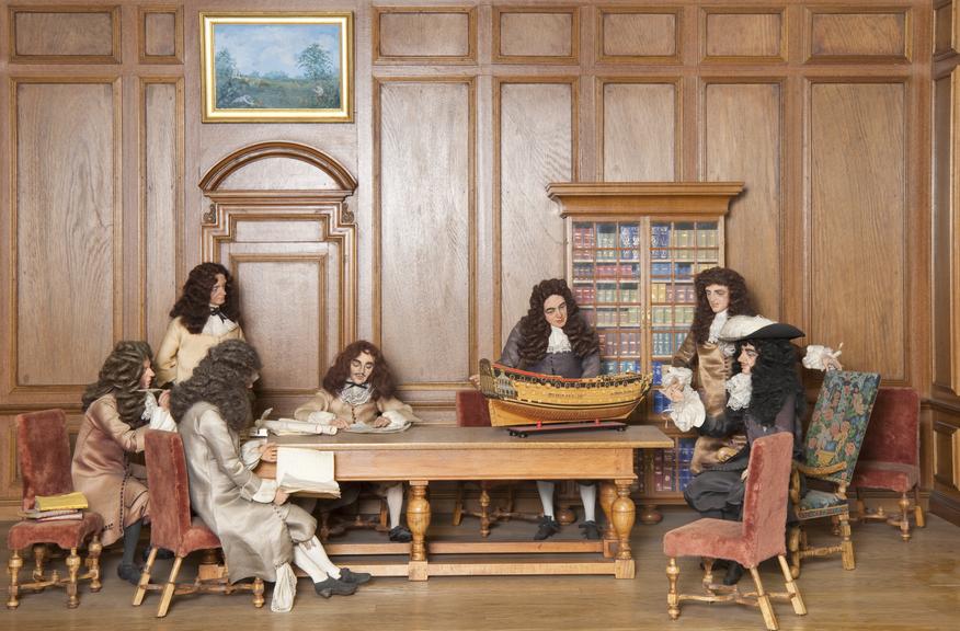 Model of the British Admiralty Boardroom, showing the Navy Board's ...