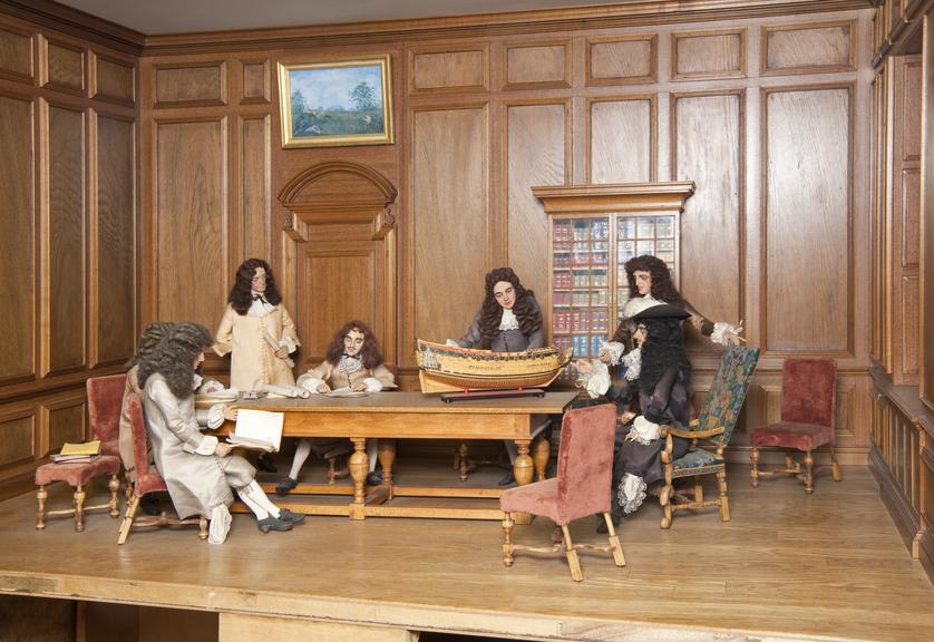 Model of the British Admiralty Boardroom, showing the Navy Board's ...