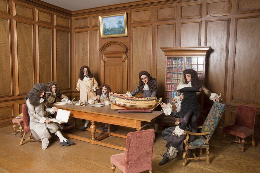 Model of the British Admiralty Boardroom, showing the Navy Board's ...