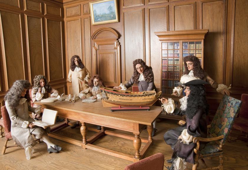 Model of the British Admiralty Boardroom, showing the Navy Board's ...