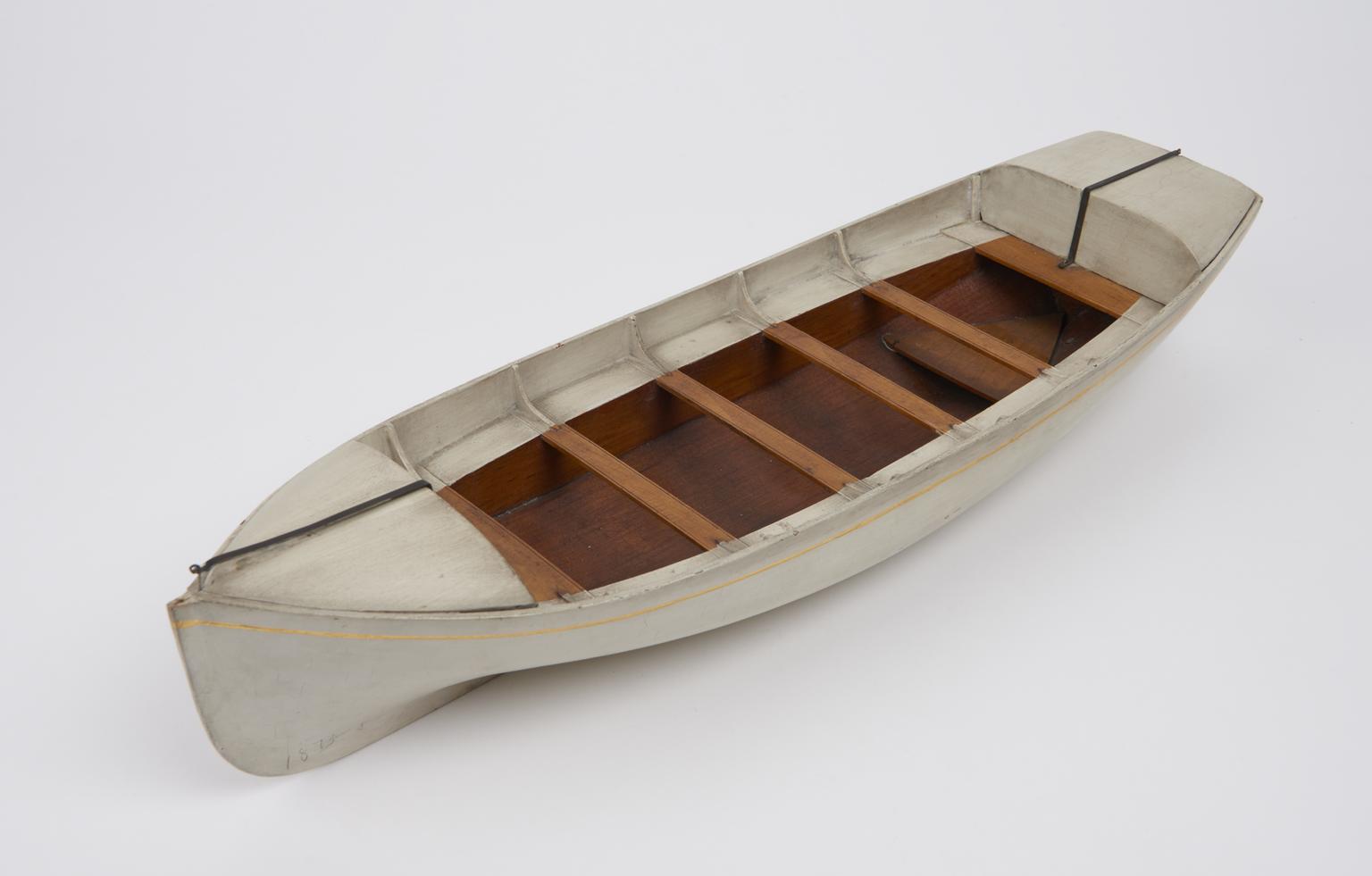 Model of the lifeboat cutter for H.M.S. "Sylvia," with rudder | Science ...