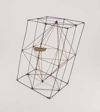 Crystal structure represented by a wire oblique rectangular prism with ...