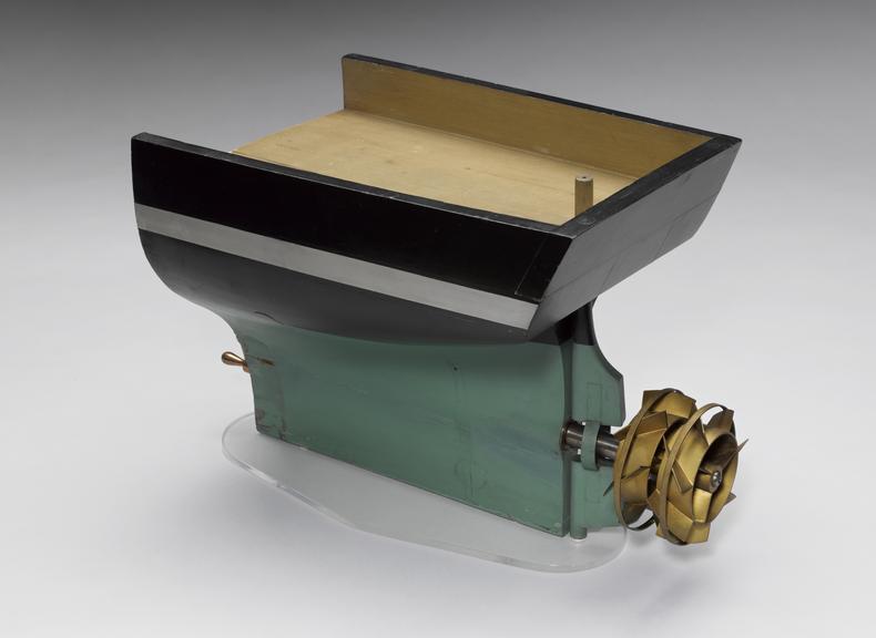 Model of vessel Stern fitted with John Ericsson's patent screw ...
