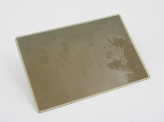Nyloprint plate of photograph depicting (left to right on the plate ...