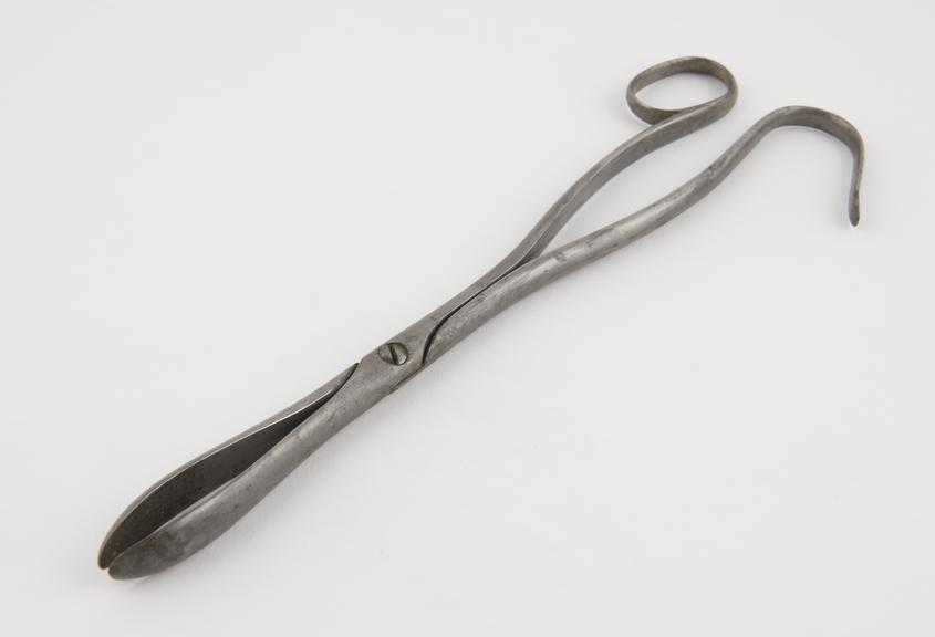 Straight lithotomy forceps with bilateral scoop blades and cross-action ...