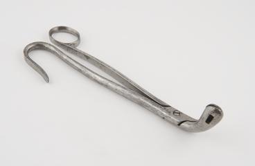 Curved lithotomy forceps with perforated blades and cross-action shanks ...