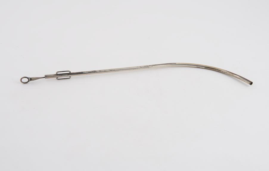 Silver catheter with proximal curve and stylet with proximal tip ...