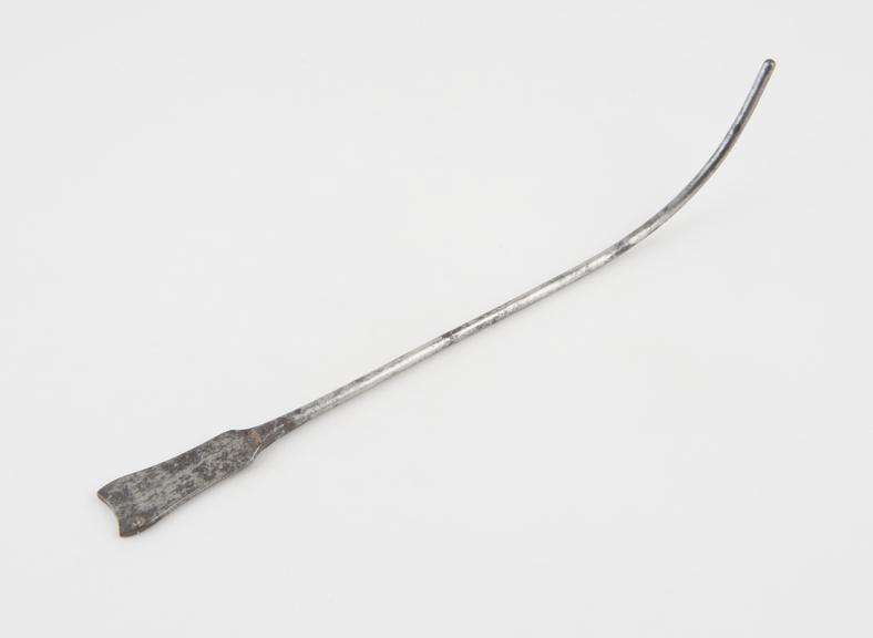 Lithotomy or bladder sound with proximal curve and flat handle ...