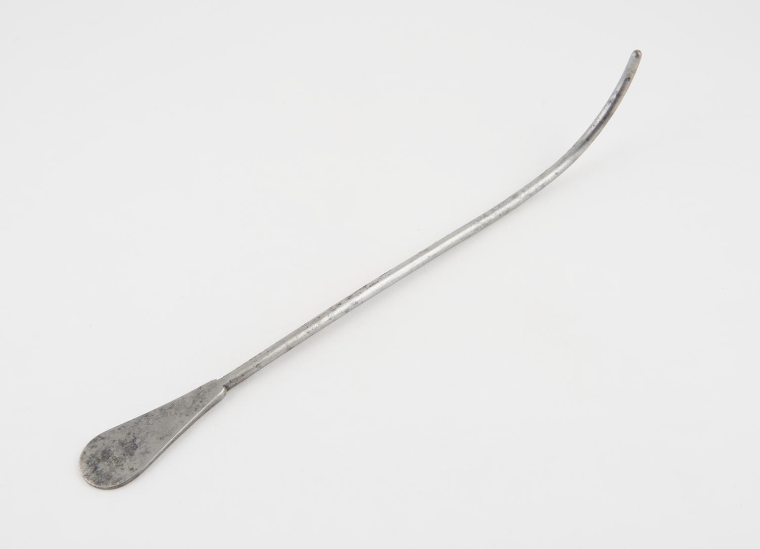 Lithotomy or bladder sound with proximal curve and flat handle ...