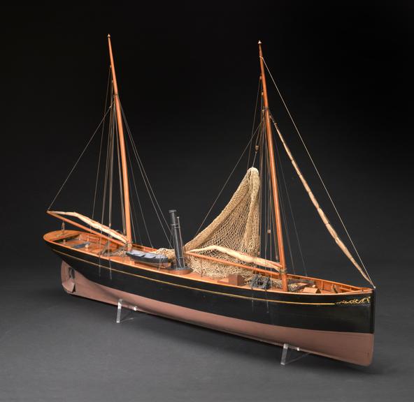 Model, rigged, of the steam trawler 'Hawk' | Science Museum Group ...