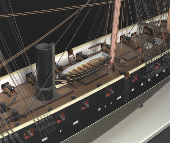 Rigged model of H.M.S. 'Highflyer', ship-rigged wooden corvette, with ...