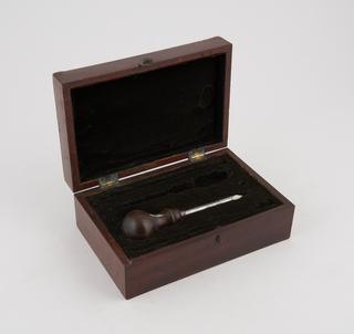 Trocar, steel, with wooden handle | Science Museum Group Collection