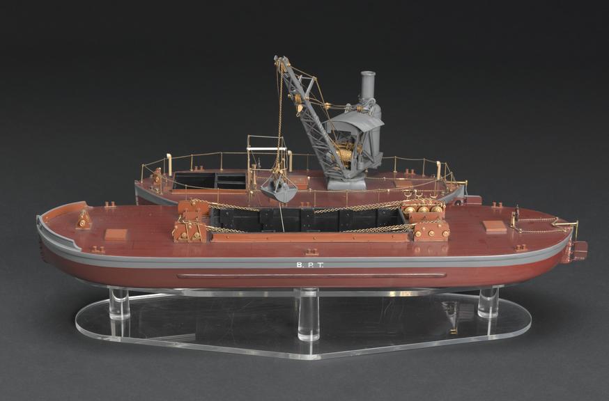 Model of Pontoon and Grab Dredger and Dumb Hopper Barge | Science ...