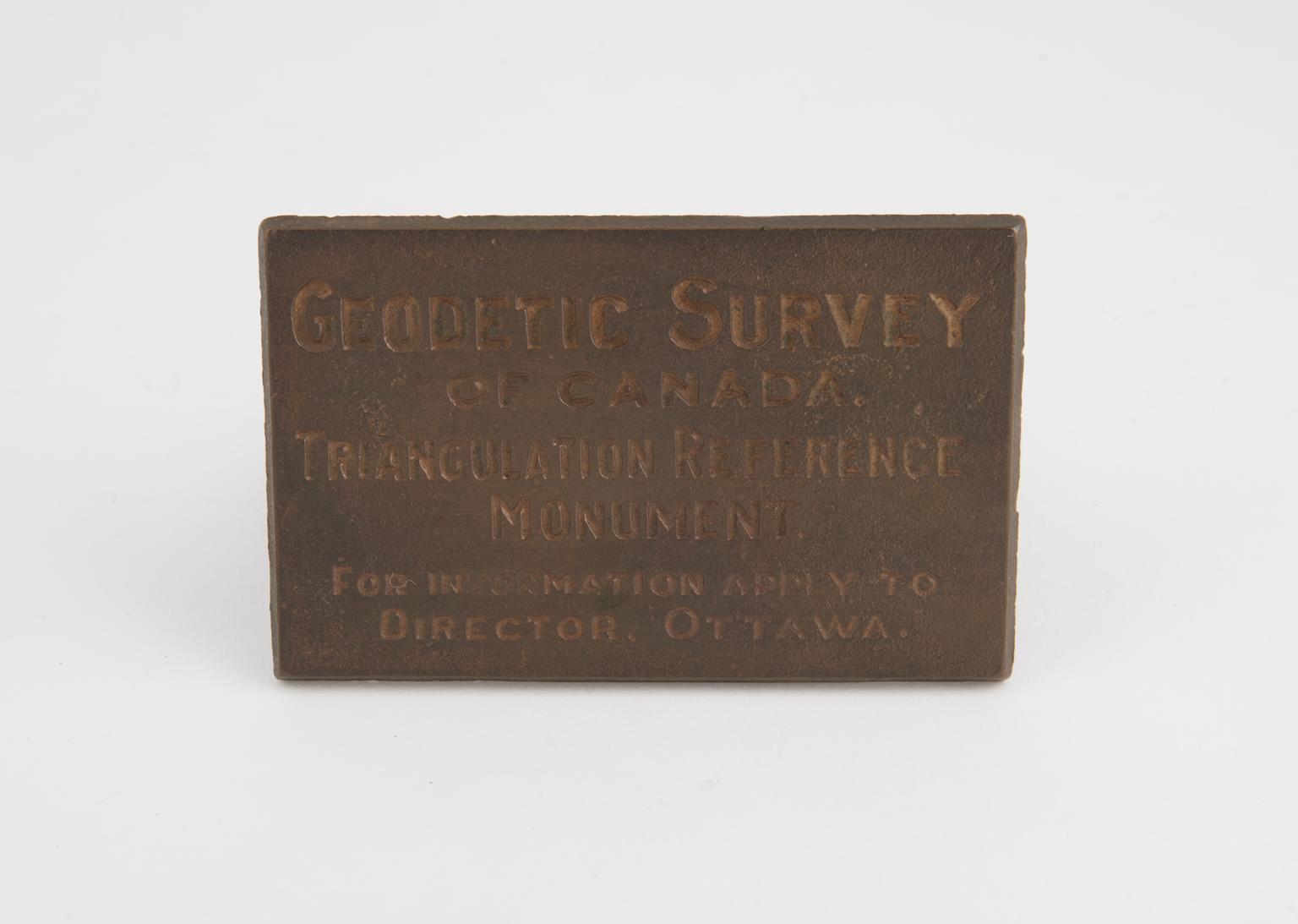 Bronze triangulation station mark, Canadian, 1920 | Science Museum ...