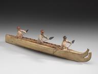 Model of an Inuit skin canoe from copper river district of Alaska ...