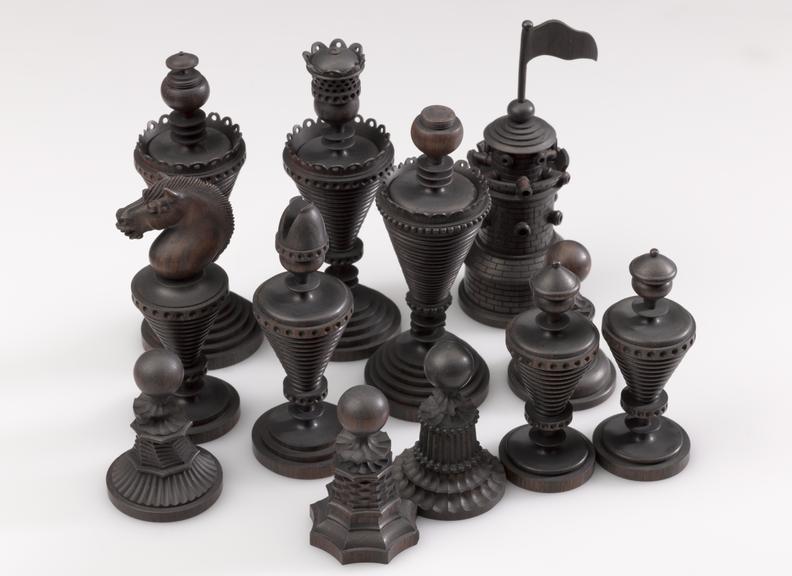One of twelve hardwood chessmen | Science Museum Group Collection