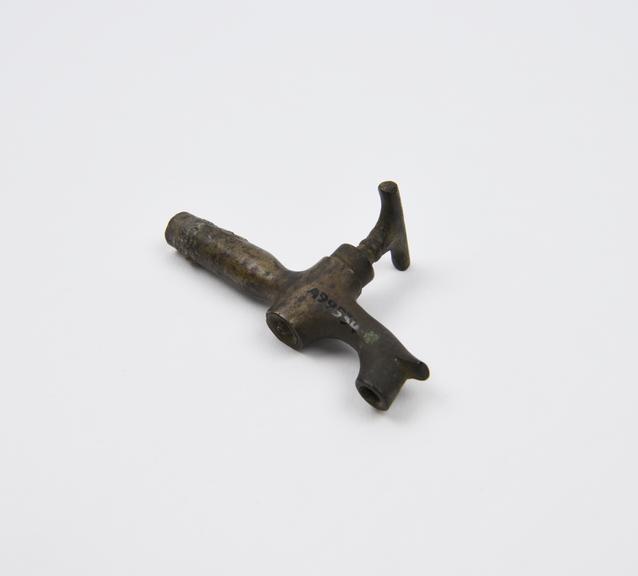 Small bronze tap with T-shaped handle | Science Museum Group Collection