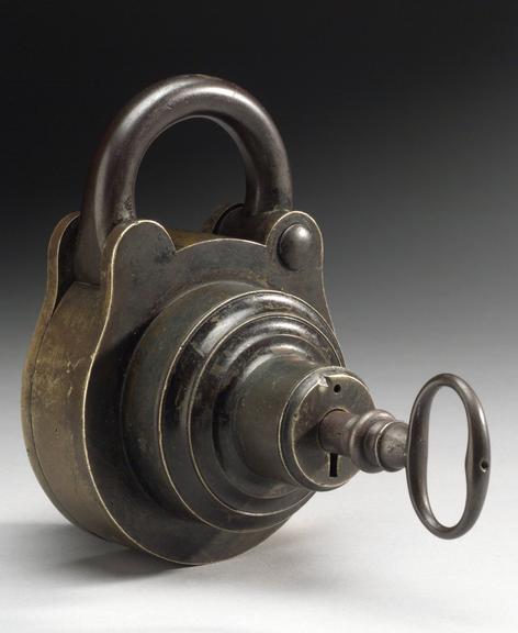 Bramah padlock and key | Science Museum Group Collection
