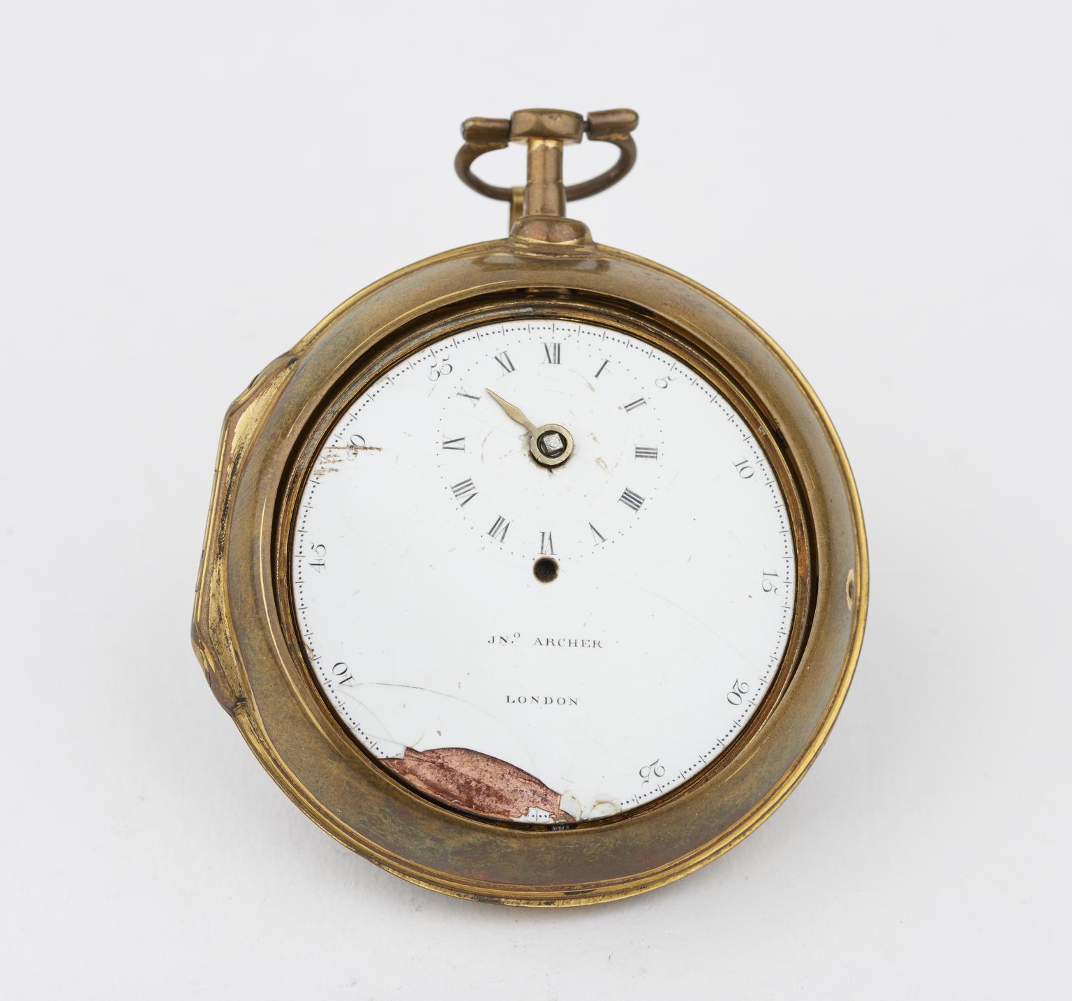 Centre-seconds stop-watch by Jno. Archer | Science Museum Group Collection