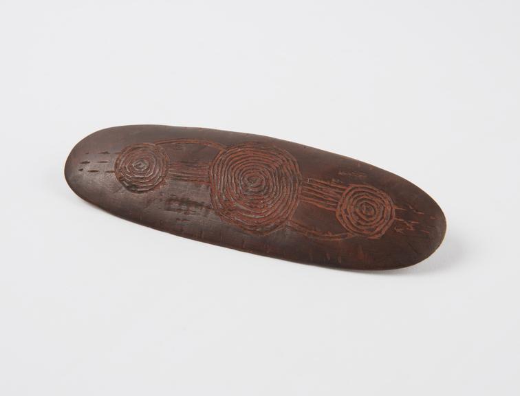 Wooden tablet, with circular and parallel patterns | Science Museum ...