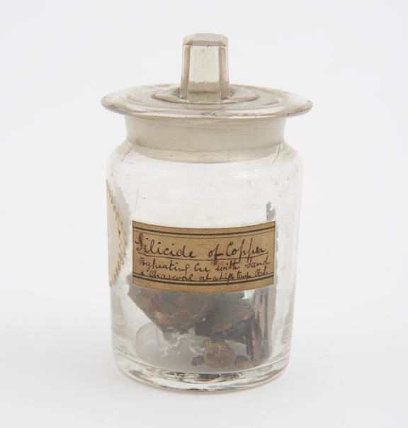 Silicide of copper, prepared by heating copper with sand and charcoal ...