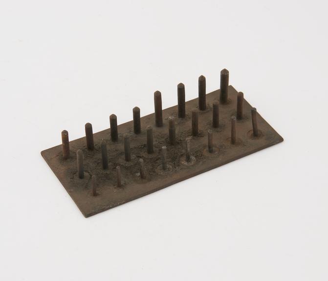 Drill pin plate, for pipe keys | Science Museum Group Collection