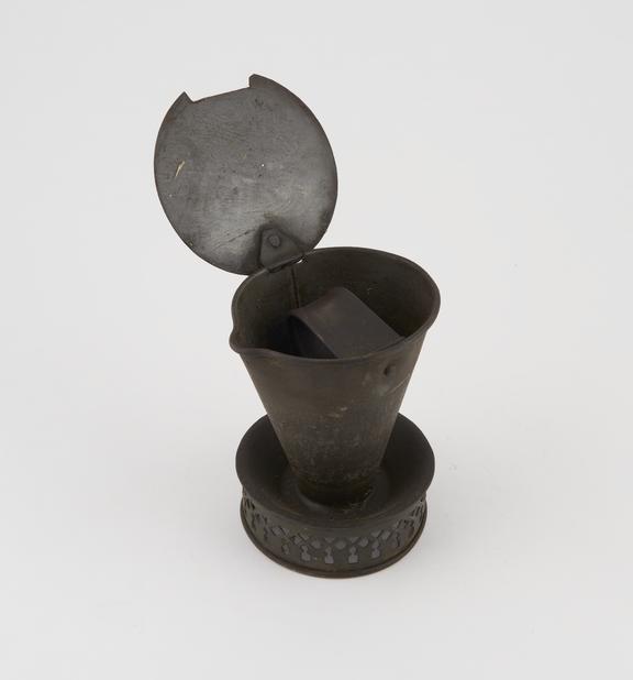Conical container on perforated stand | Science Museum Group Collection